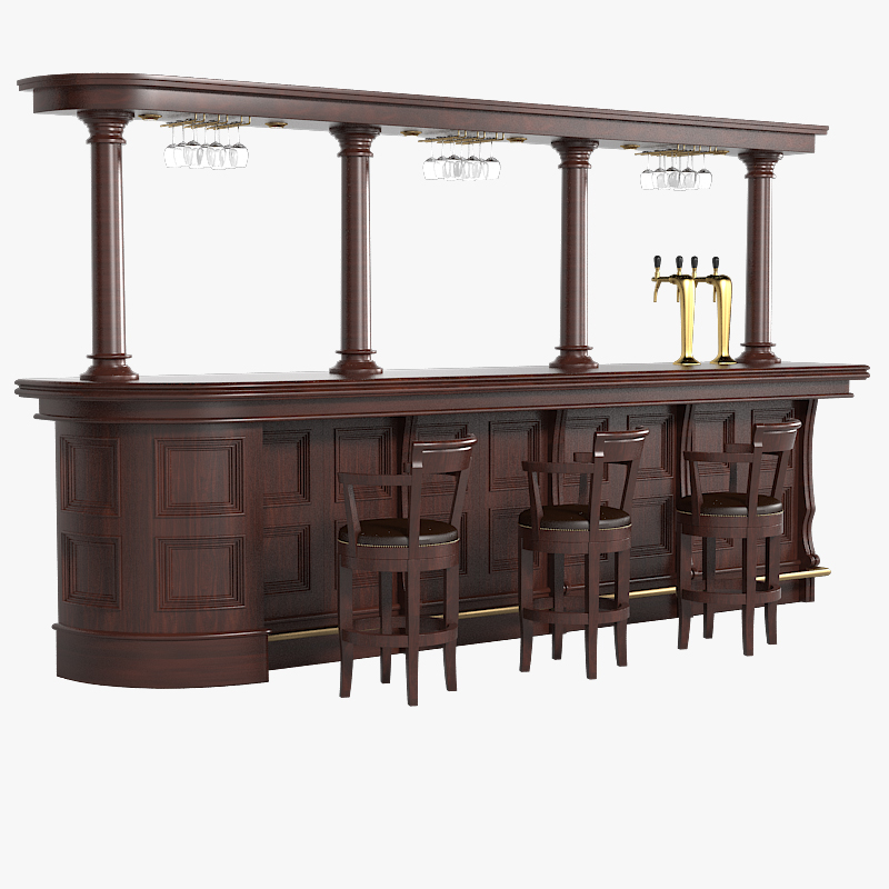 bar equipment 3d obj