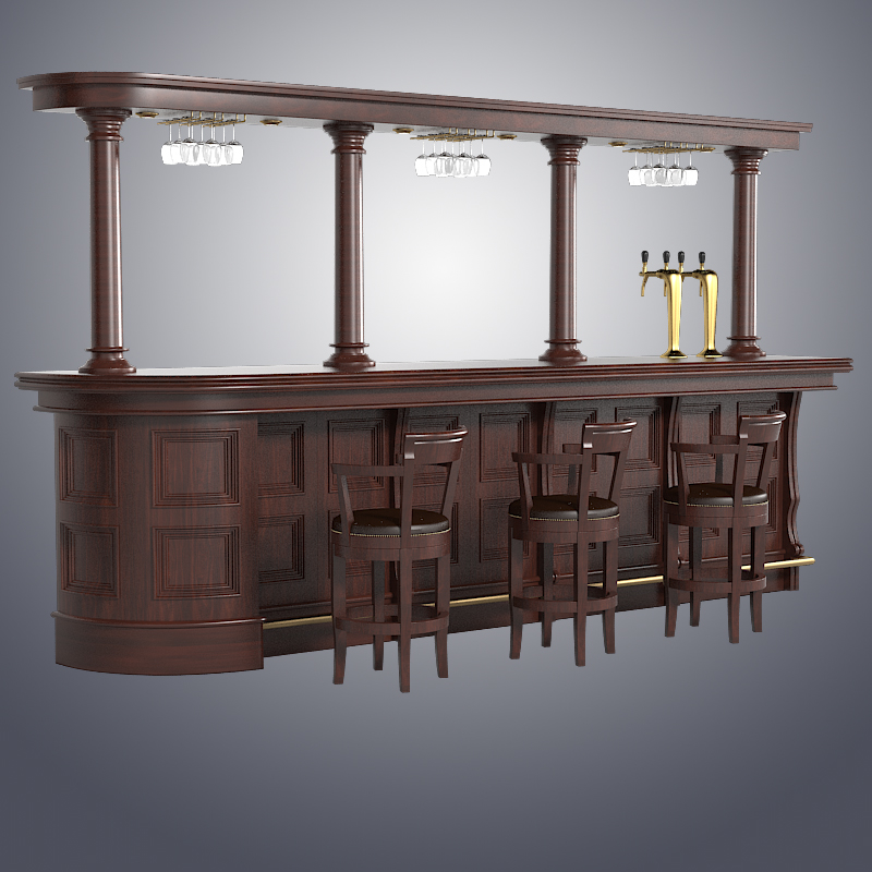 bar equipment 3d obj