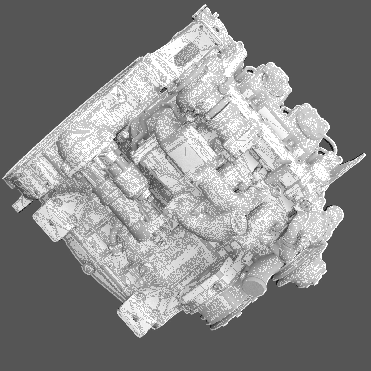 diesel truck engine 3d model