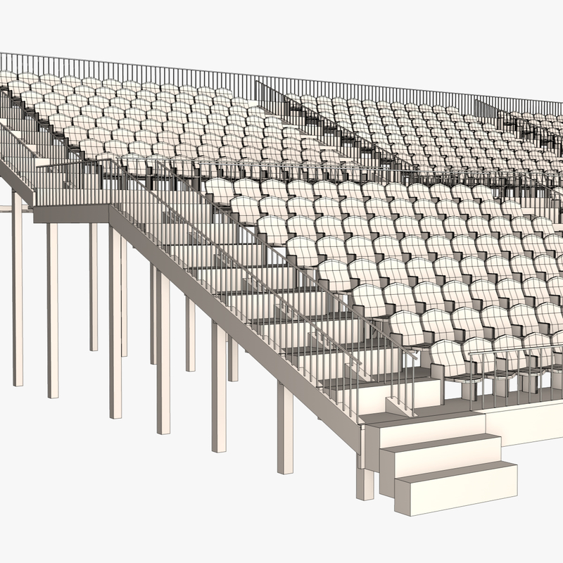 3d grandstand seating model