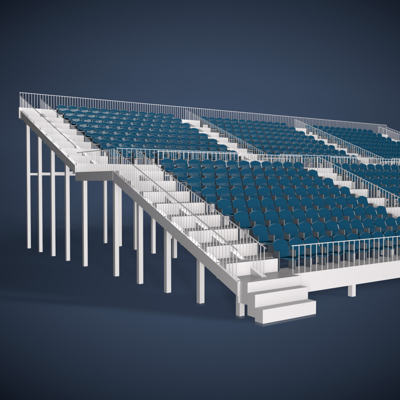 3d grandstand seating model