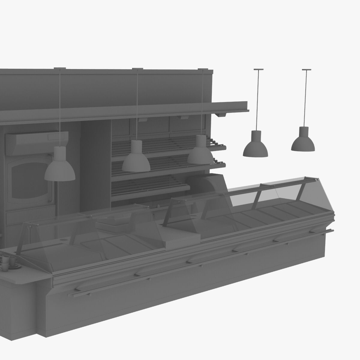 3d model bakery cafe shopping centre