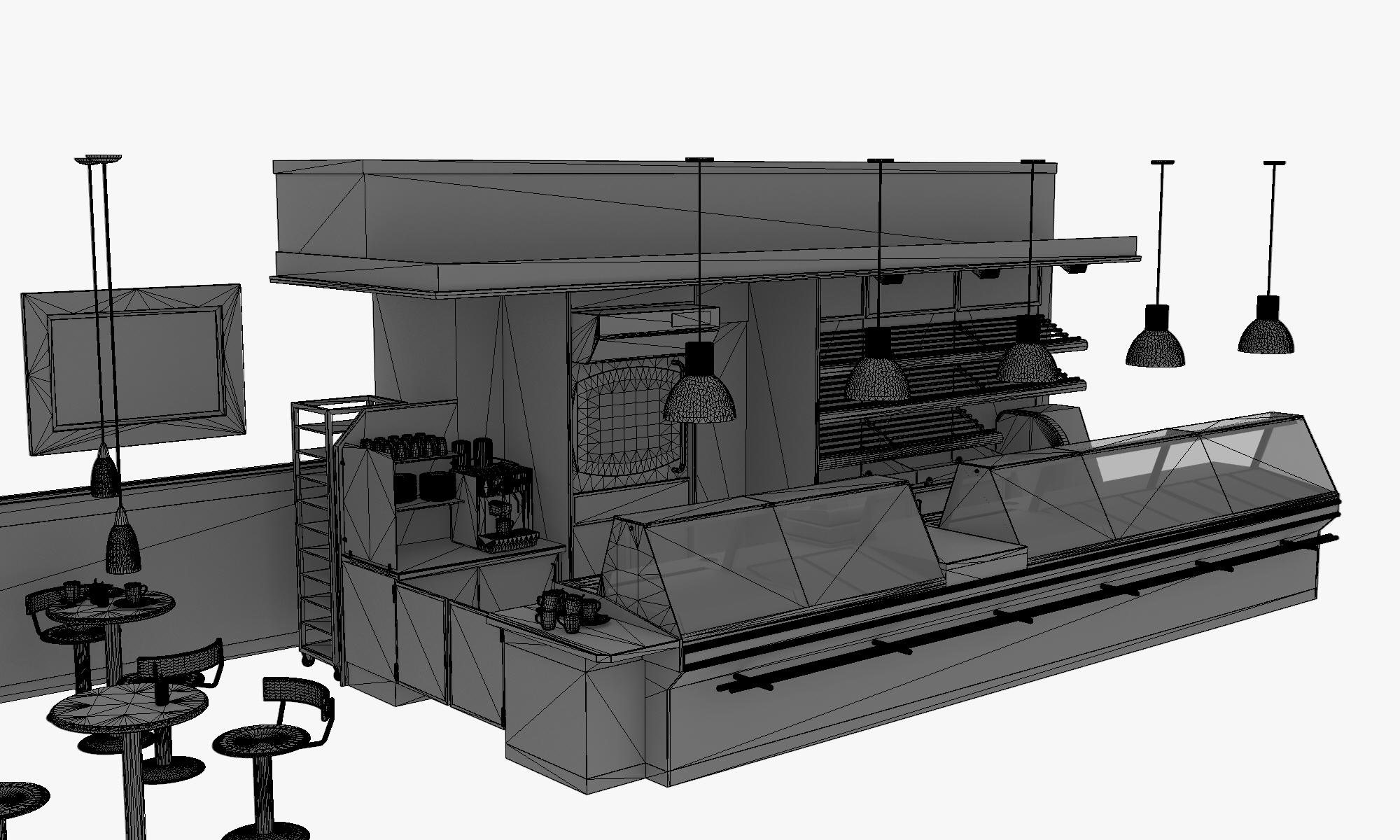 3d model bakery cafe shopping centre