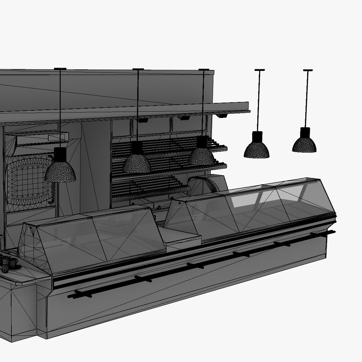 3d model bakery cafe shopping centre