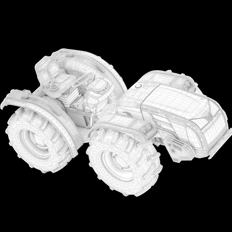 tractor engine diesel 3d model