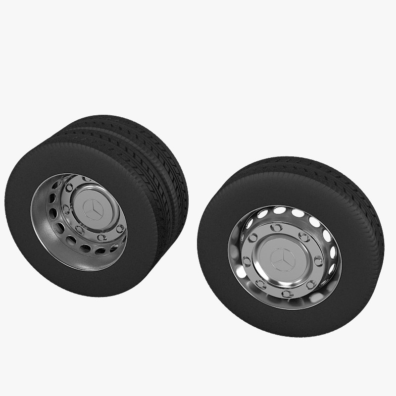 3d model heavy truck wheel set