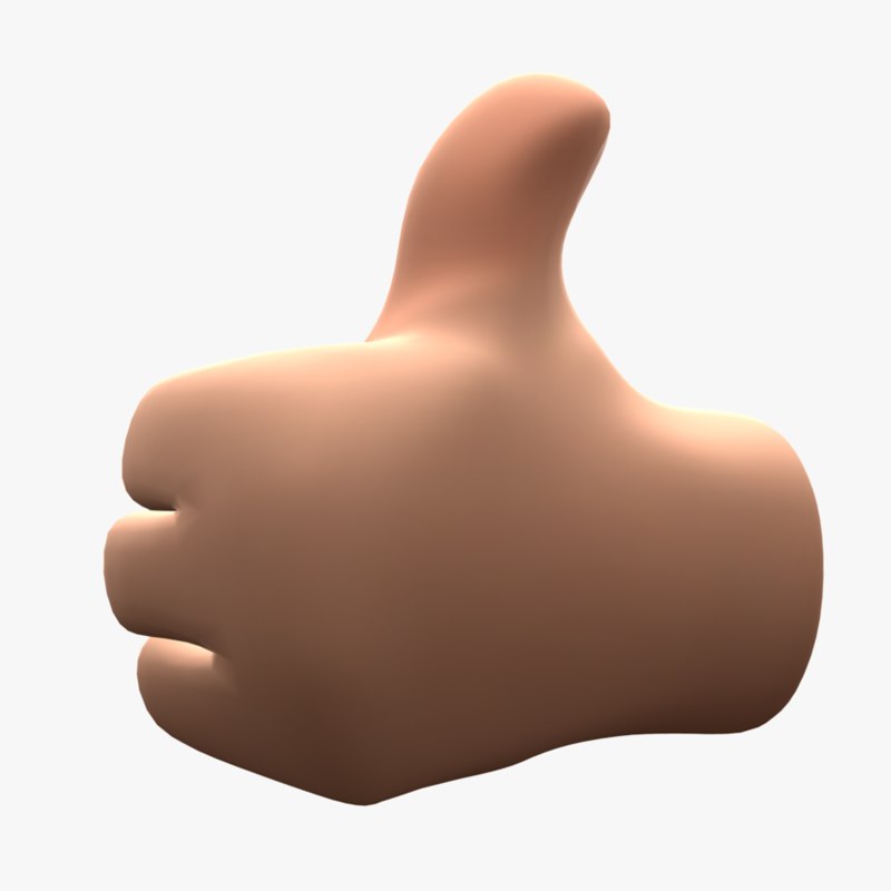 cartoon hand thumbs 3d obj