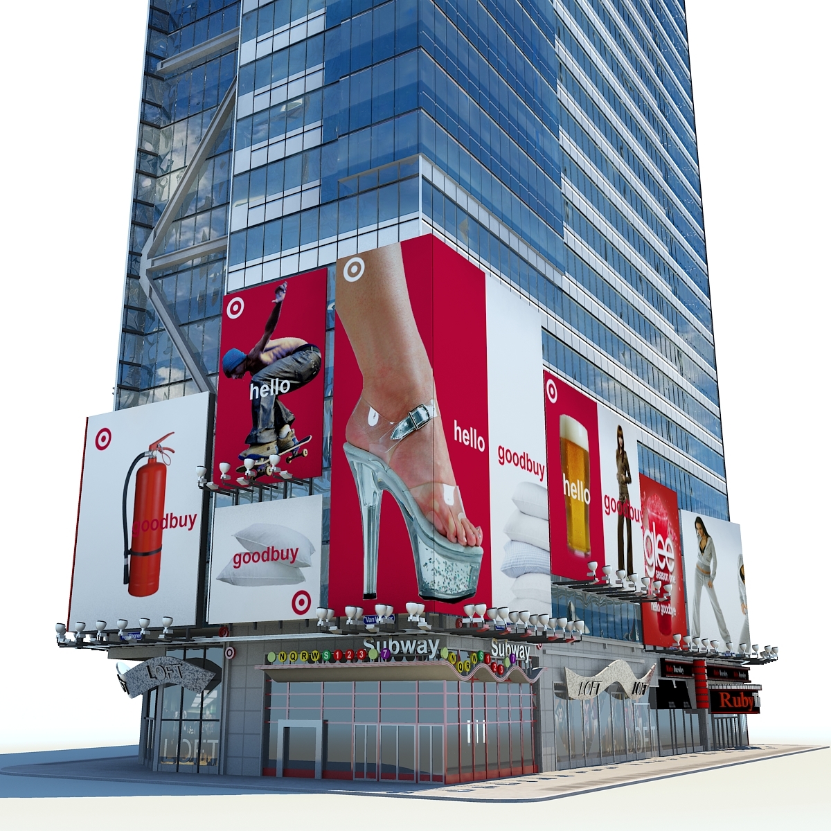 3d model time square tower