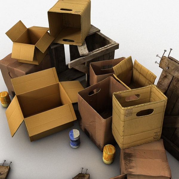 junk wood crate 3d obj