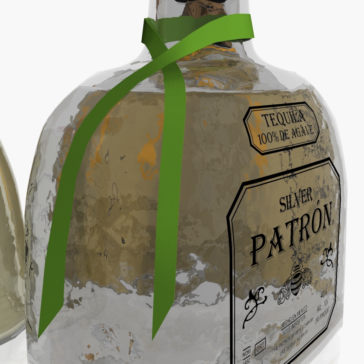 3d realistic set tequila liquor bottle