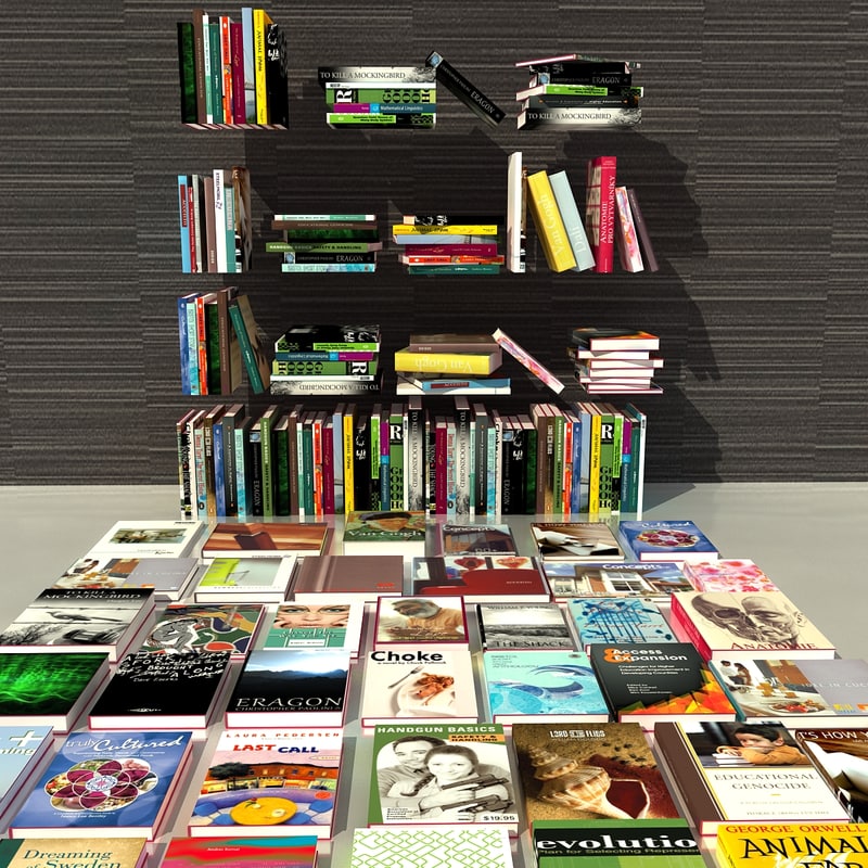 3ds max books shelves