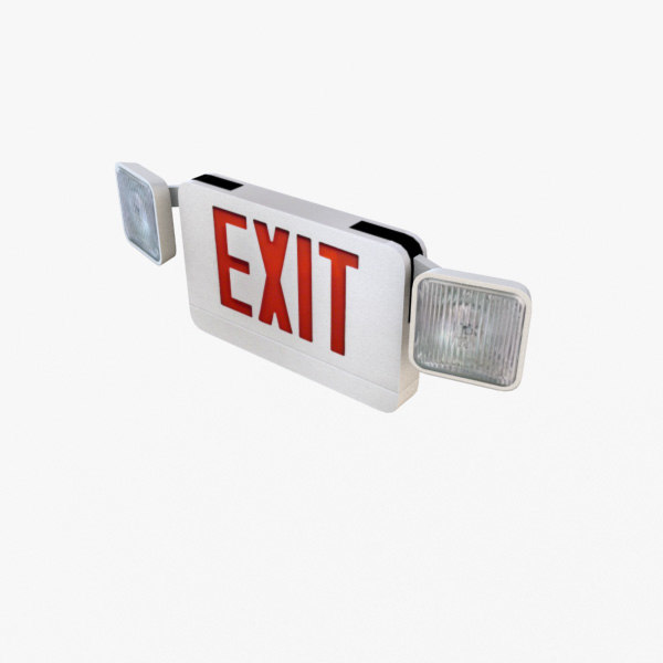 3d model emergency exit sign lighting