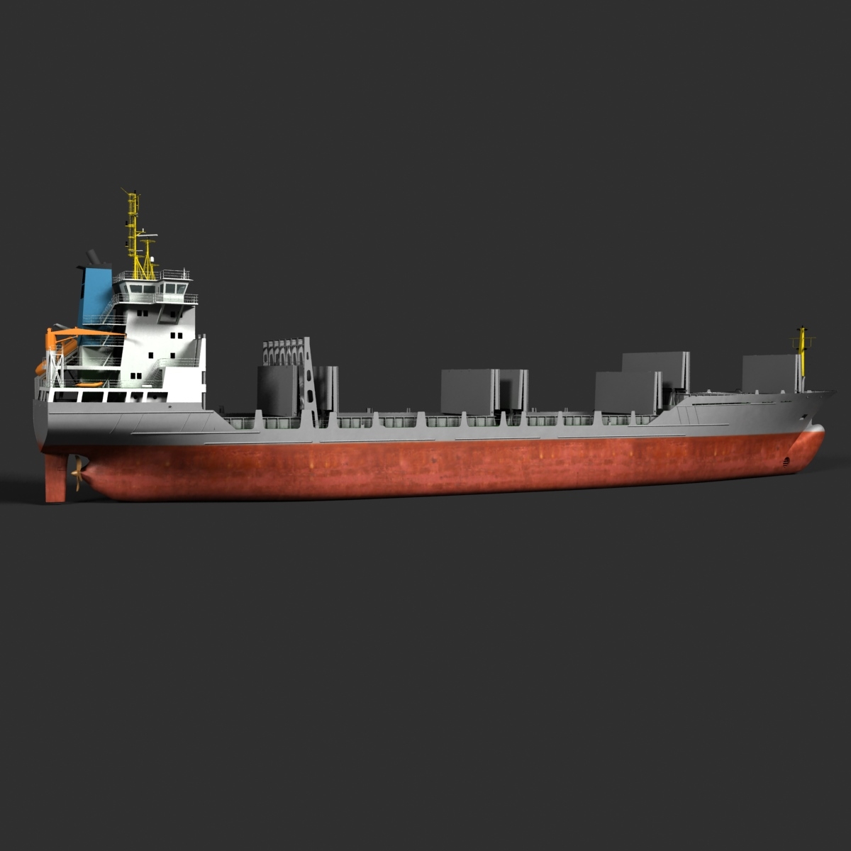 3d container ship