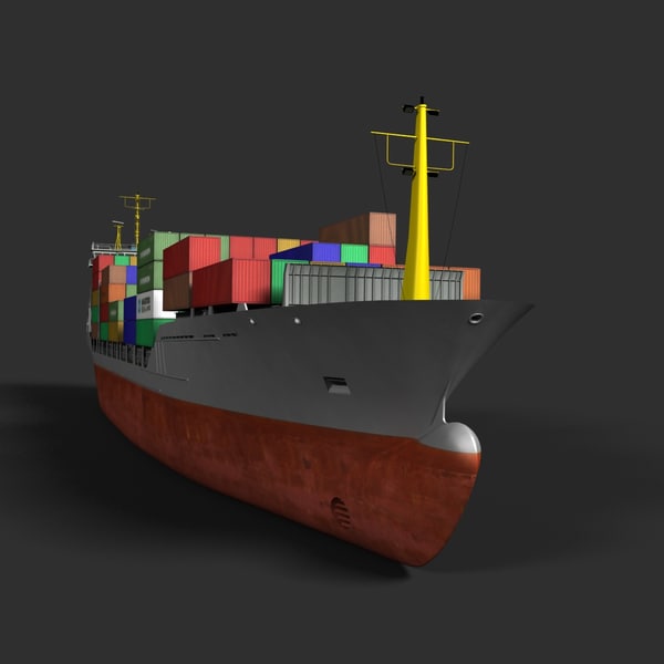 3d container ship