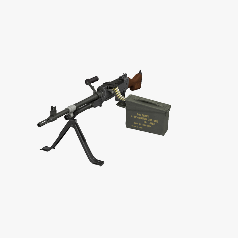 3d model of machine gun fn mag