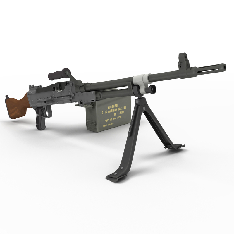 3d model of machine gun fn mag