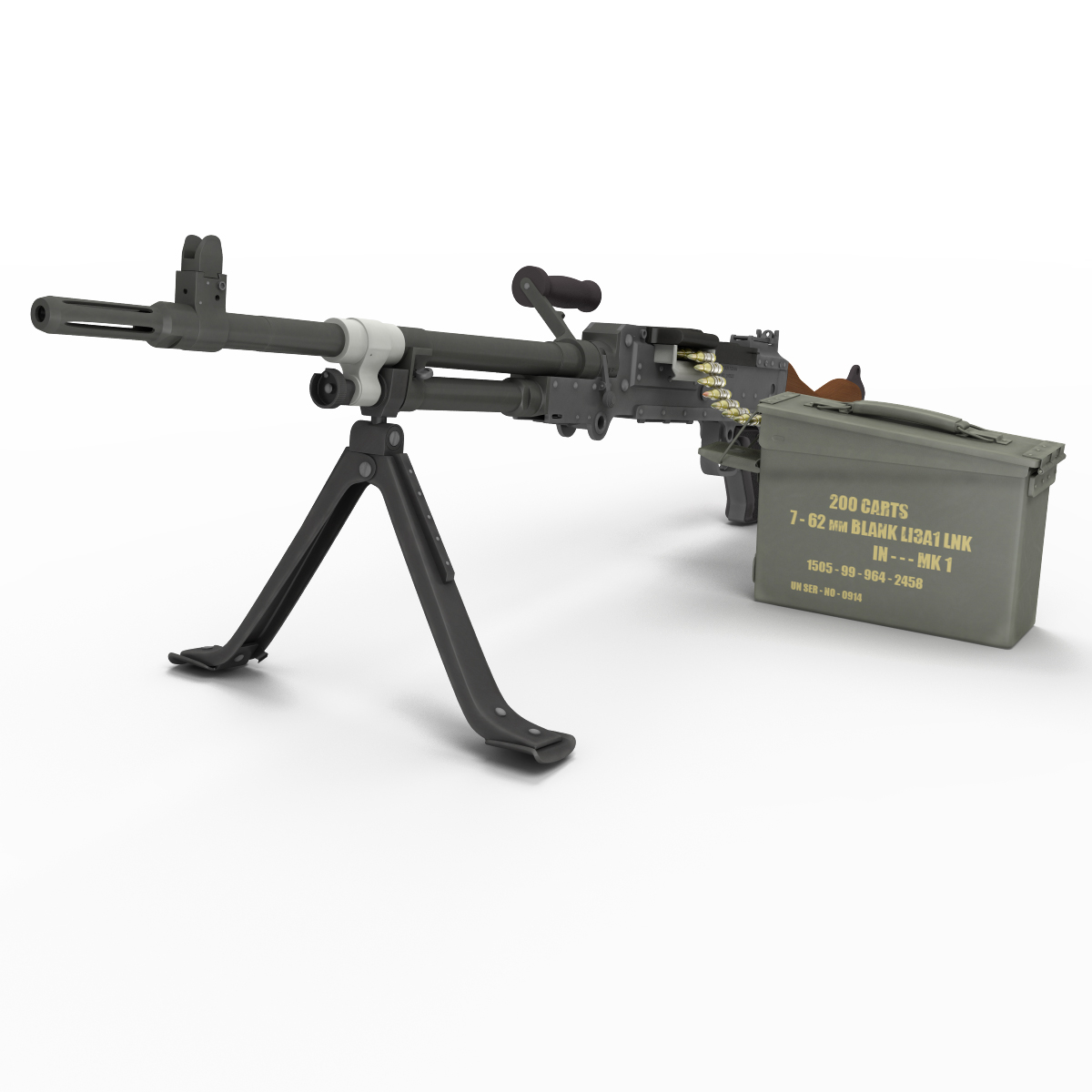 3d model of machine gun fn mag