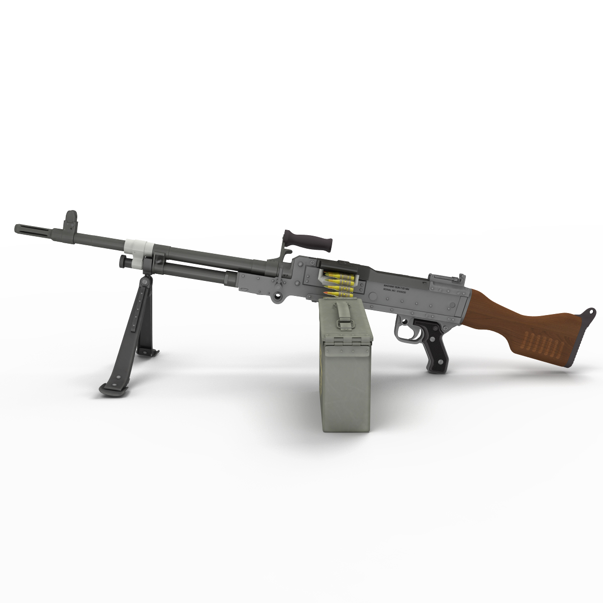 3d model of machine gun fn mag