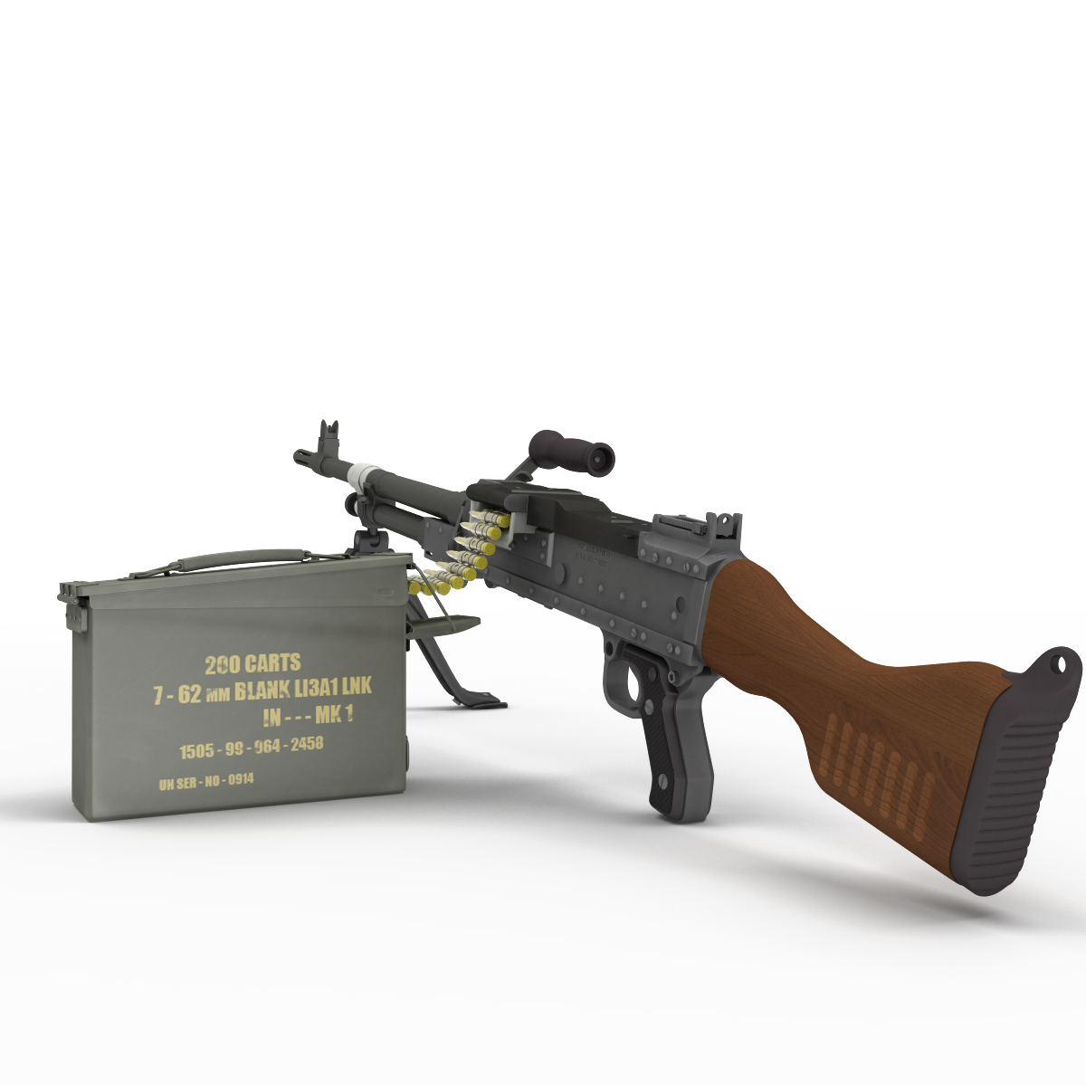 3d model of machine gun fn mag