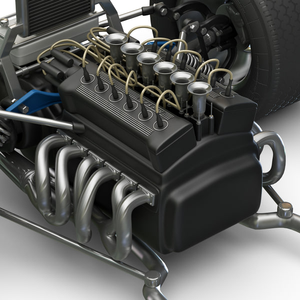 racing car suspension engine parts c4d