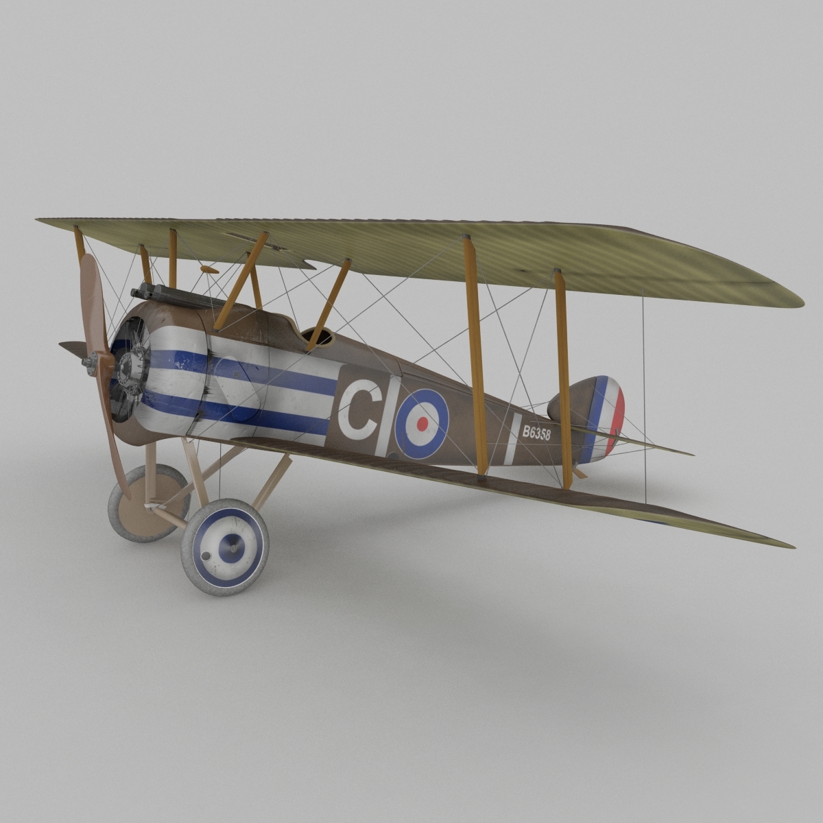 sopwith camel fighter 3d model