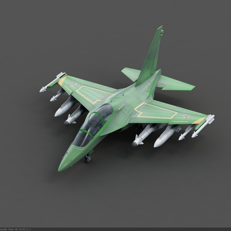 3d model of yak 130 military aircraft