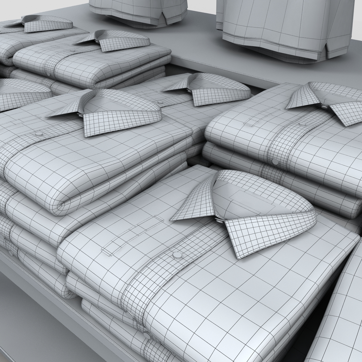 polo shirts table display 3d model