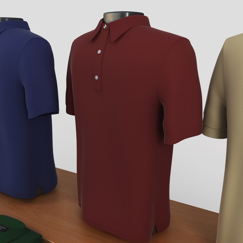 polo shirts table display 3d model