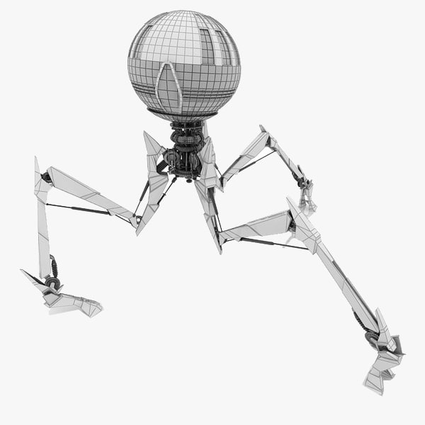 3d sci-fi robot leg