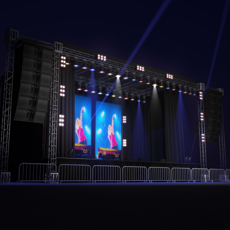 live stage lights 3d model