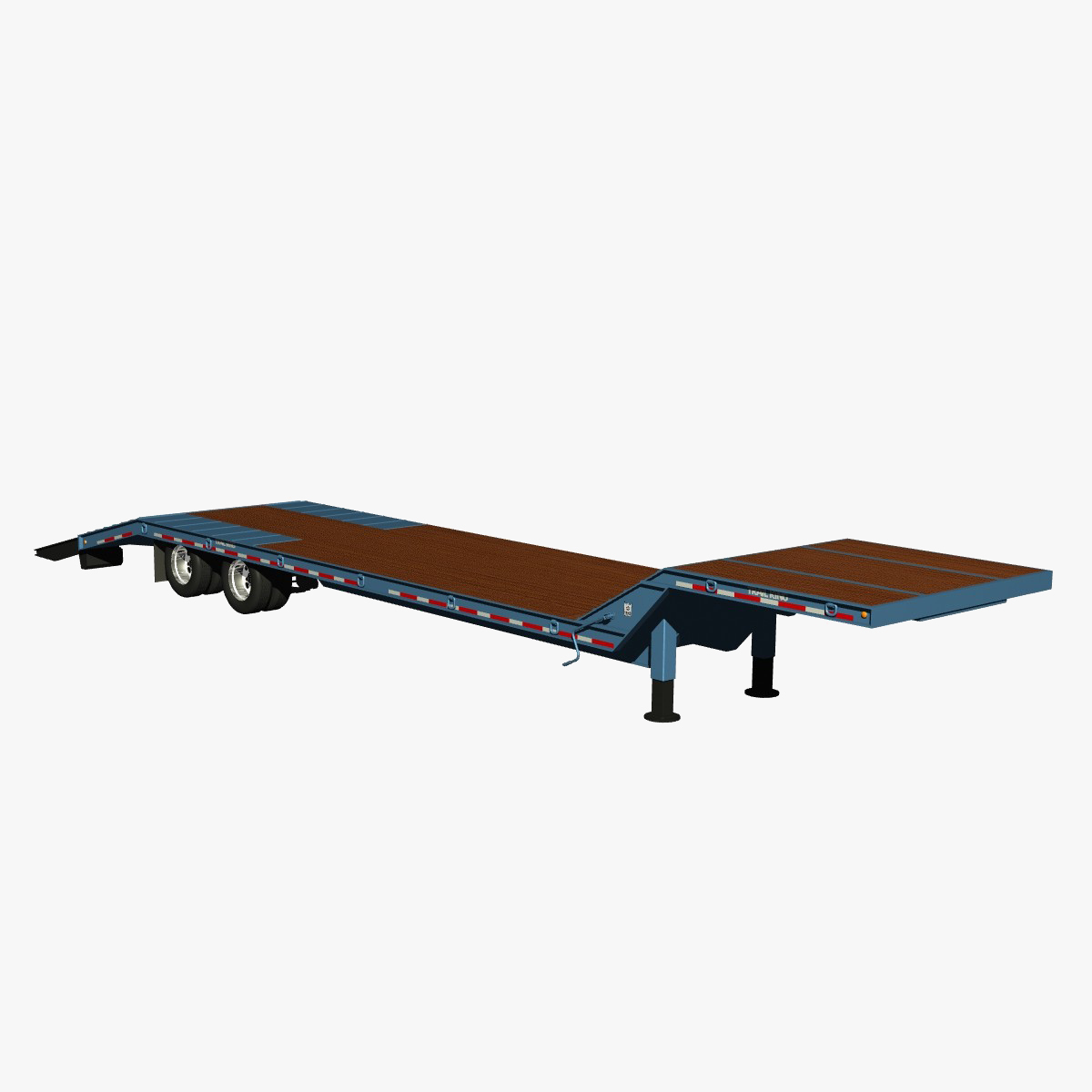 flatbed trailer 3d model