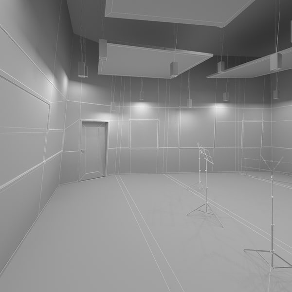 recording studio 3d model