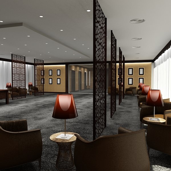 3ds max office reception scene