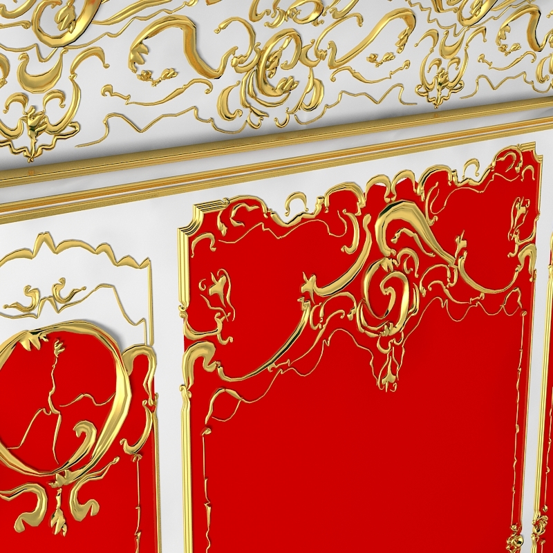 3ds max baroque wall boiserie