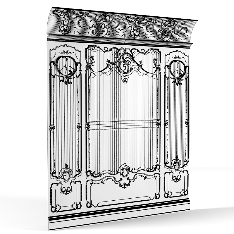 3ds max baroque wall boiserie