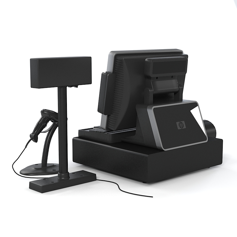 hp ap5000 cash register 3d model