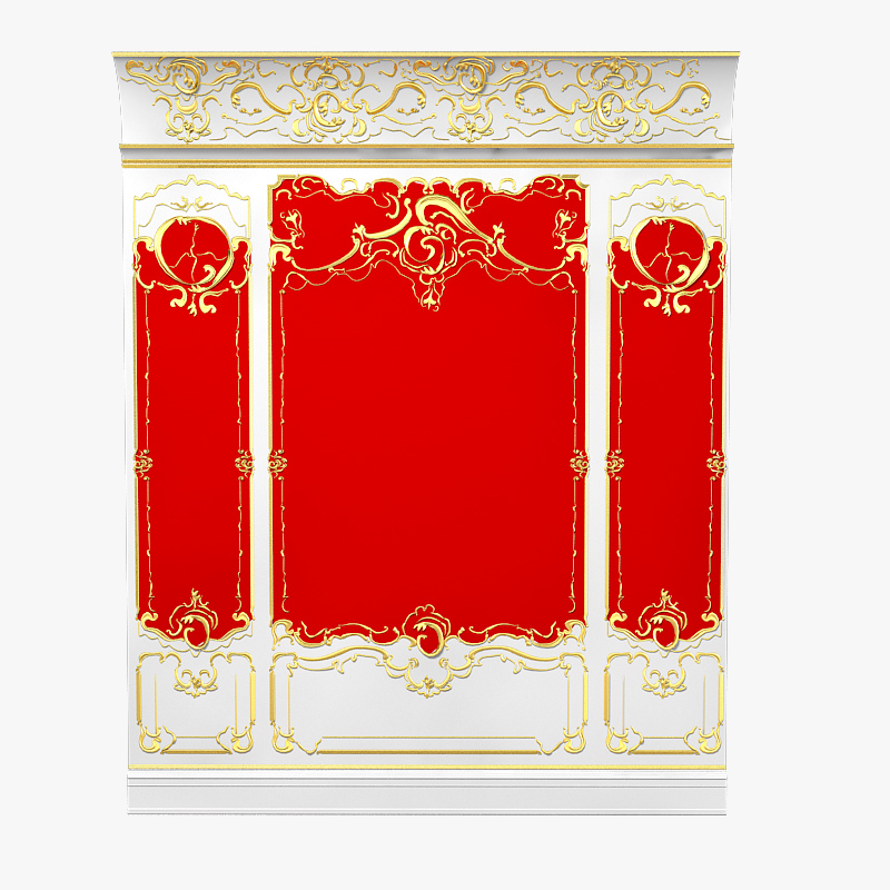 3ds max baroque wall boiserie