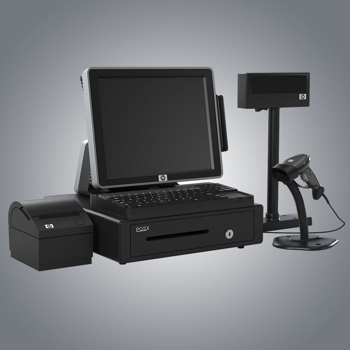 HP AP5000 All In One收银机3D模型 - TurboSquid 672710