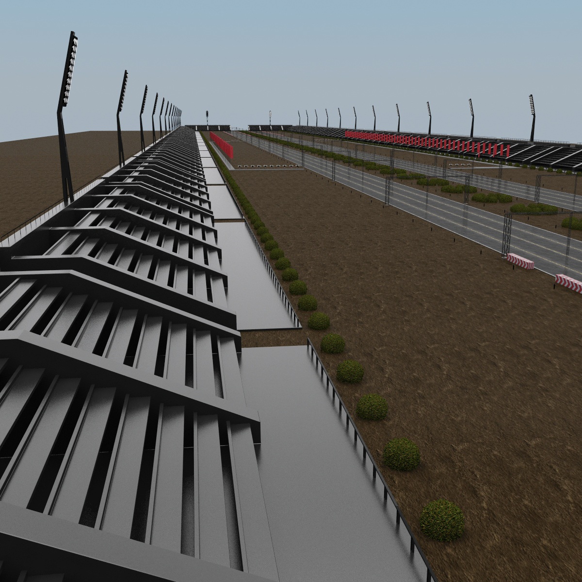 3d drag race stadium model