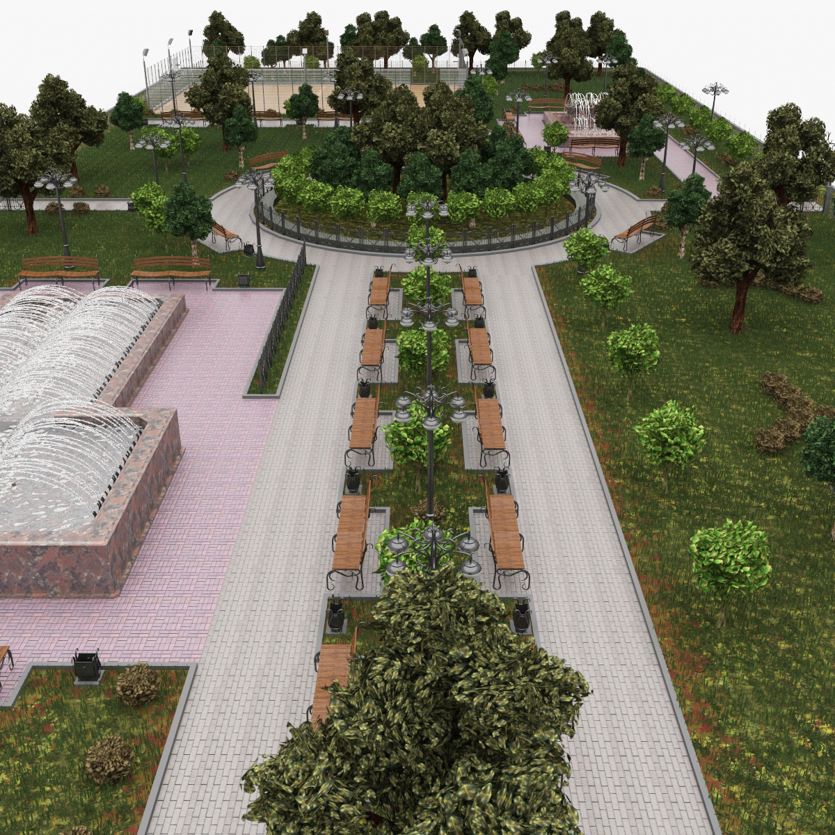 3d model smal park high-poly day