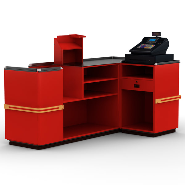 3d model of cash counter 6