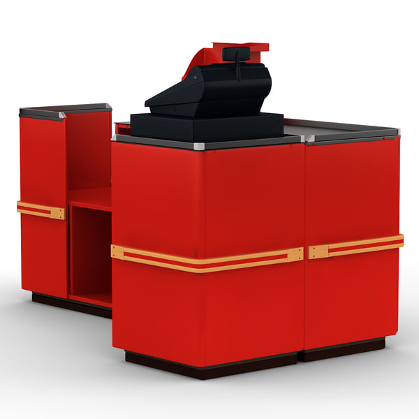 3d model of cash counter 6