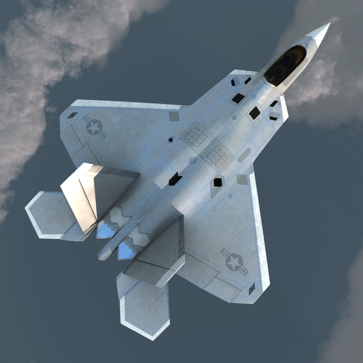 f-22 raptor v2 rigged 3d max