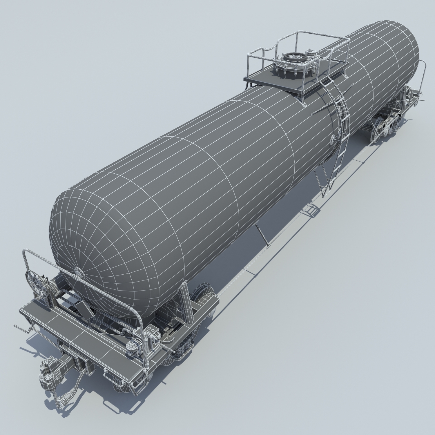 railway cargo cistern train 3d model