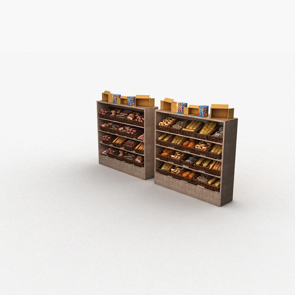 stand butcher store 3d max