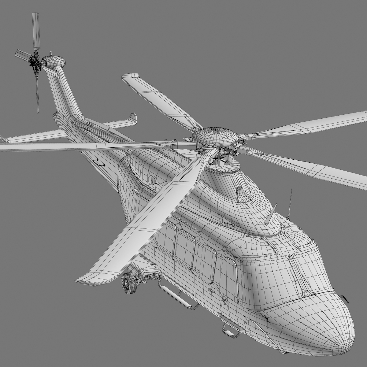 3d model of agustawestland aw139 helicopter