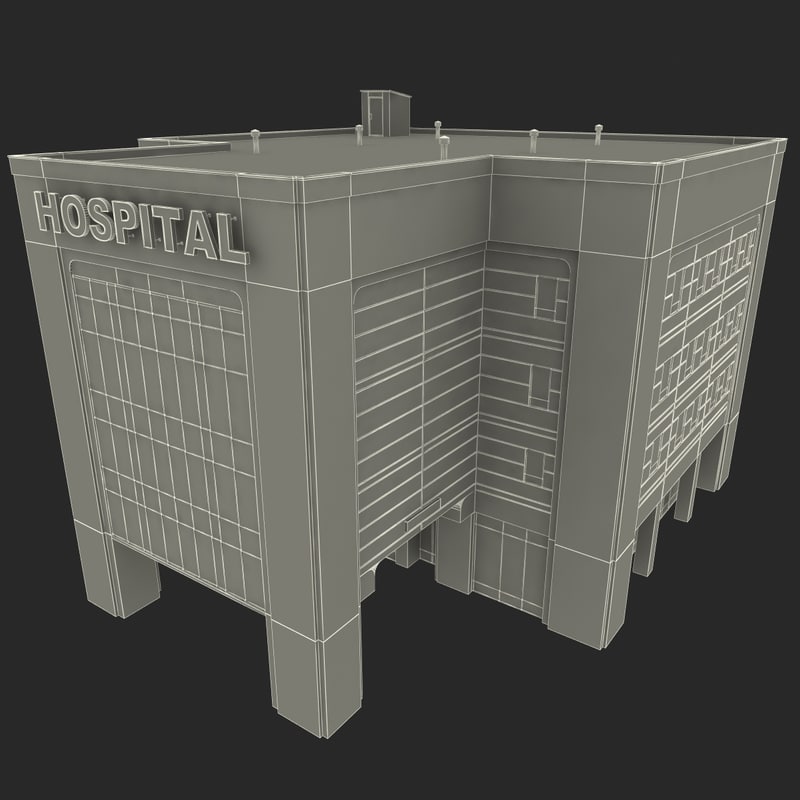 hospital building 3d model