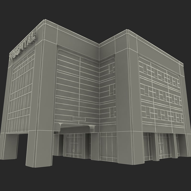 hospital building 3d model
