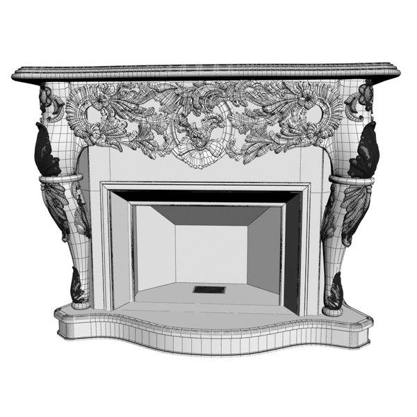3d classic baroque fireplace