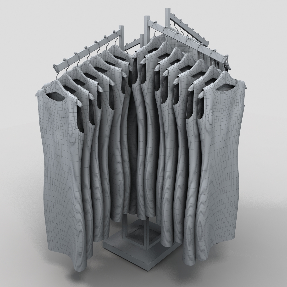3d model women dresses rack clothing